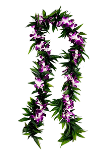Ti Leaf Lei Twist (Maile Style) Purple - The Hawaiian Lei Company